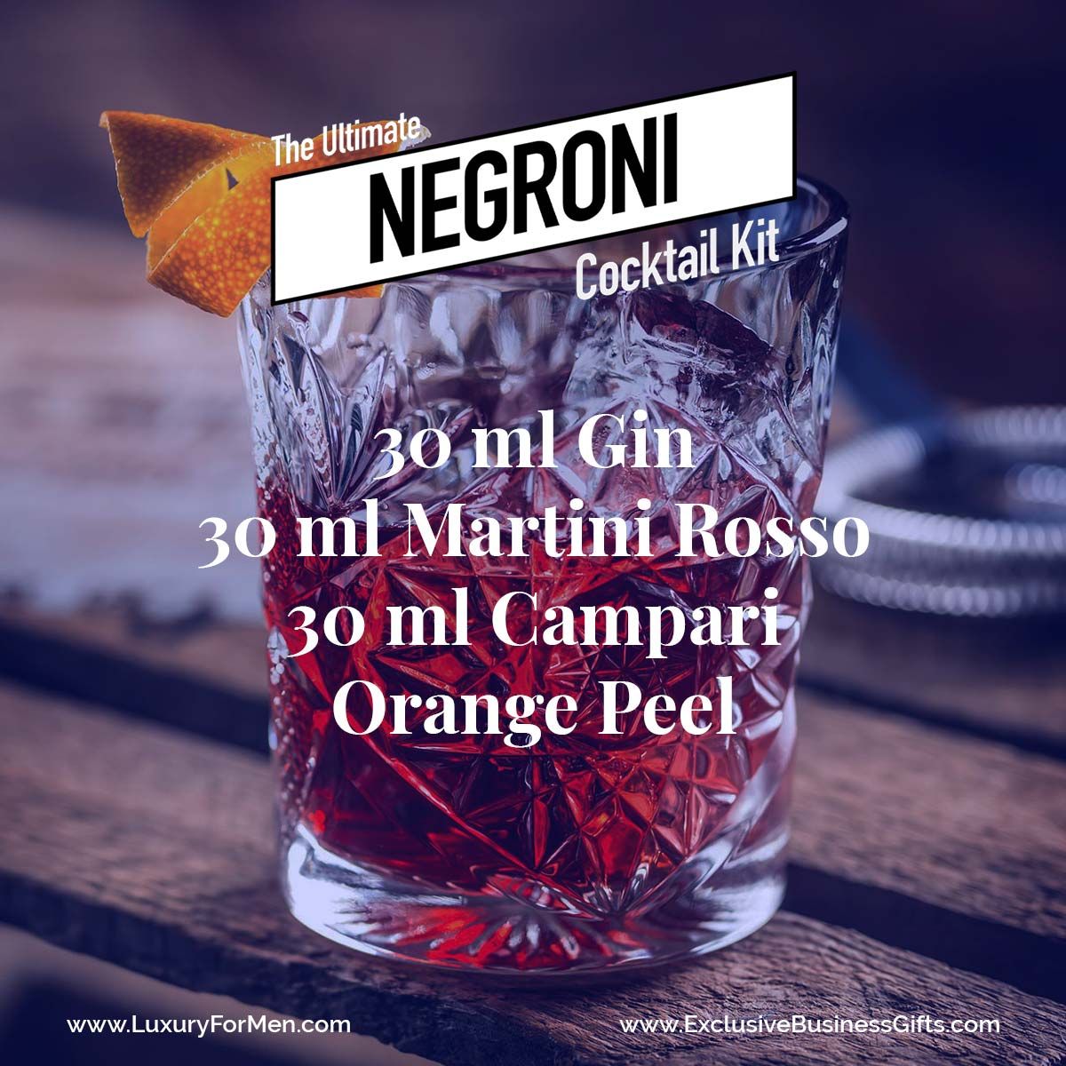 Negroni Cocktail Set - campari, martini rosso, Blind Tiger piper cubeba gin